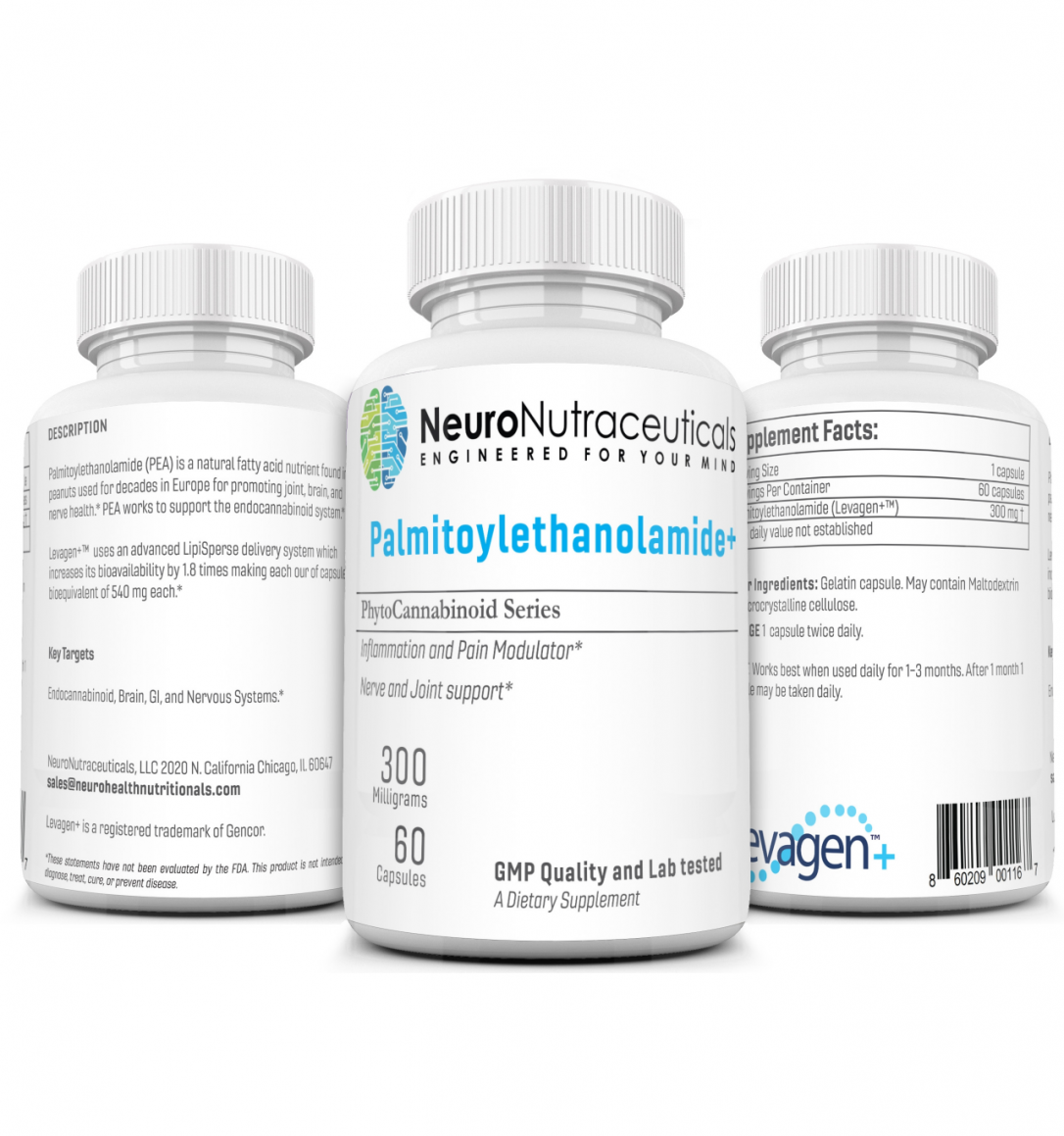 PEA+ [Palmitoylethanolamide+] “600” mg 60 capsules (Monthly ...